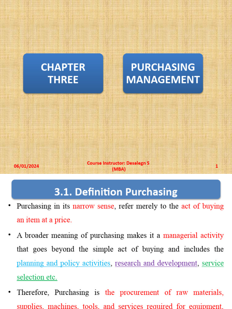 MM Chapter 3 | PDF | Procurement | Prices