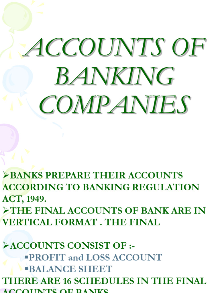 Accounts of Banking - FORMAT | PDF | Banks | Interest