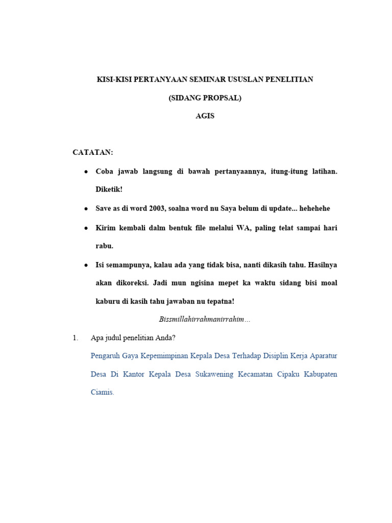 Agis - Jawaban Soal Up | PDF