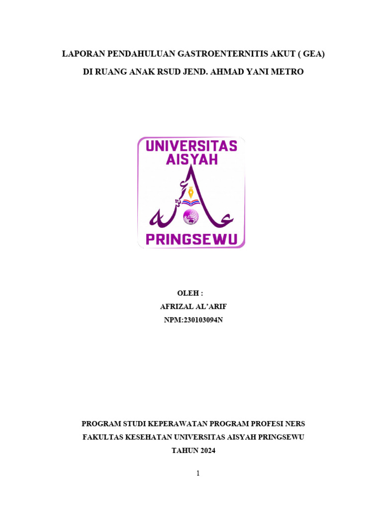 LP Gea Anak (Afrizal Al'arif) | PDF | Kesehatan Holistik