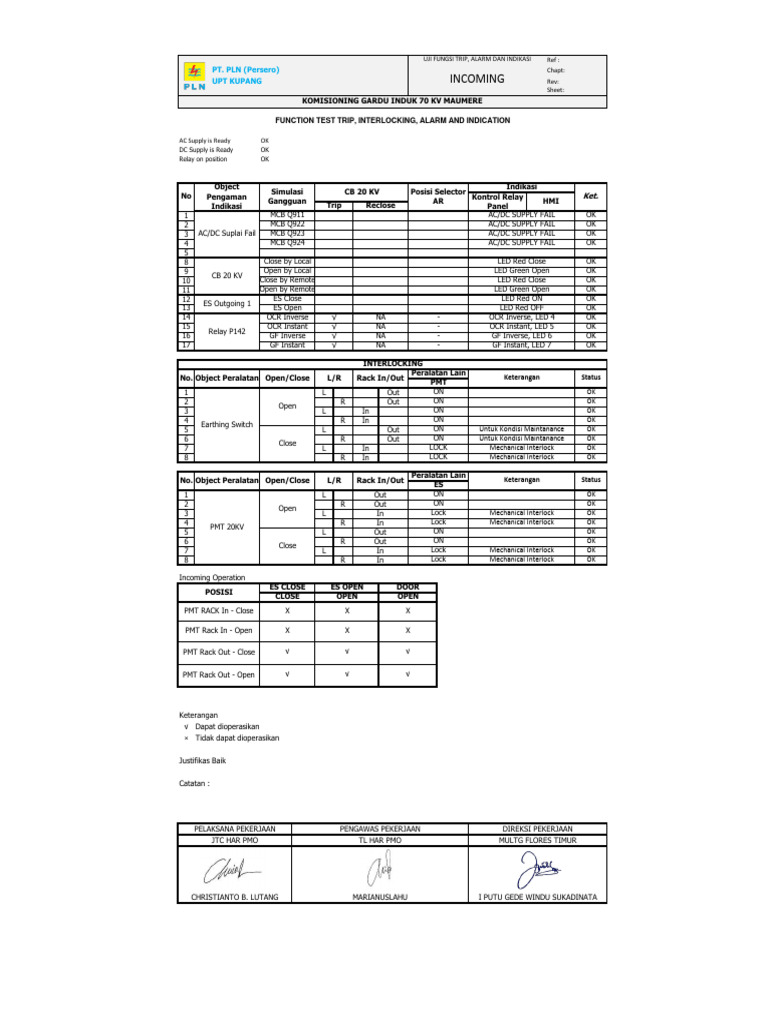 70kV Substation Commissioning Report | PDF | Electric Power ...