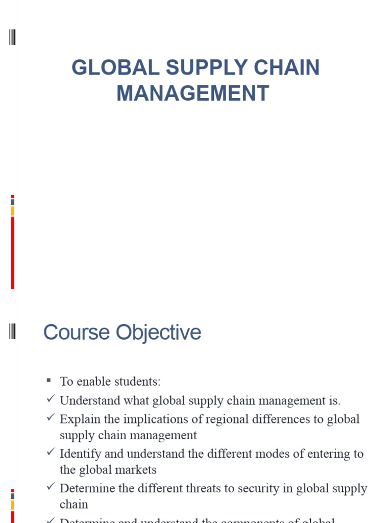 Global Supply Chain Management | PDF | Supply Chain | Supply Chain ...