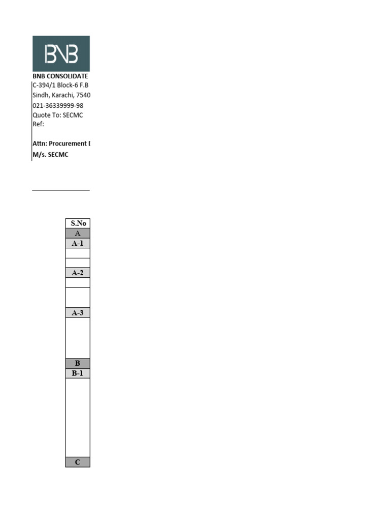 BNB - Quotation of Well Header Connection For SECMC | PDF | Valve | Economies