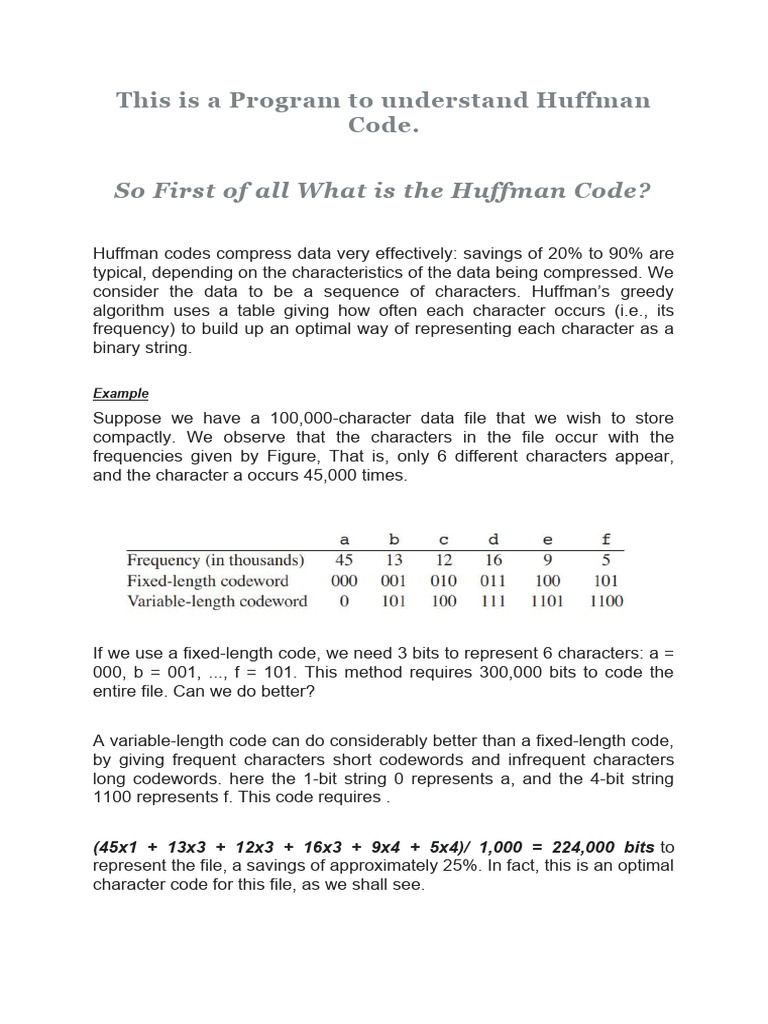 5 Huffman Code Pdf Applied Mathematics Computer Science