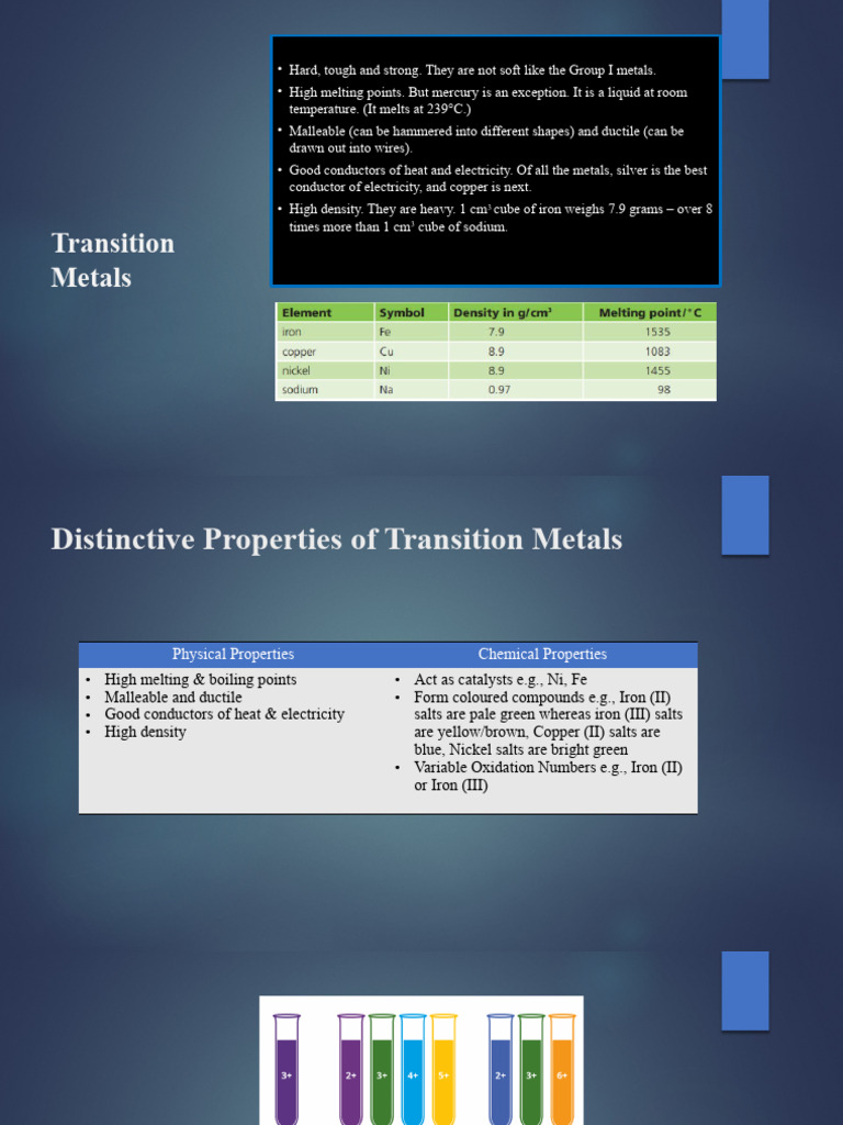 Properties of Transition Metals and Gases | PDF | Metals | Iron