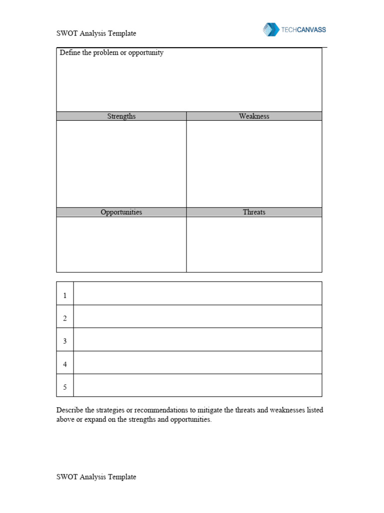 SWOT Template | PDF