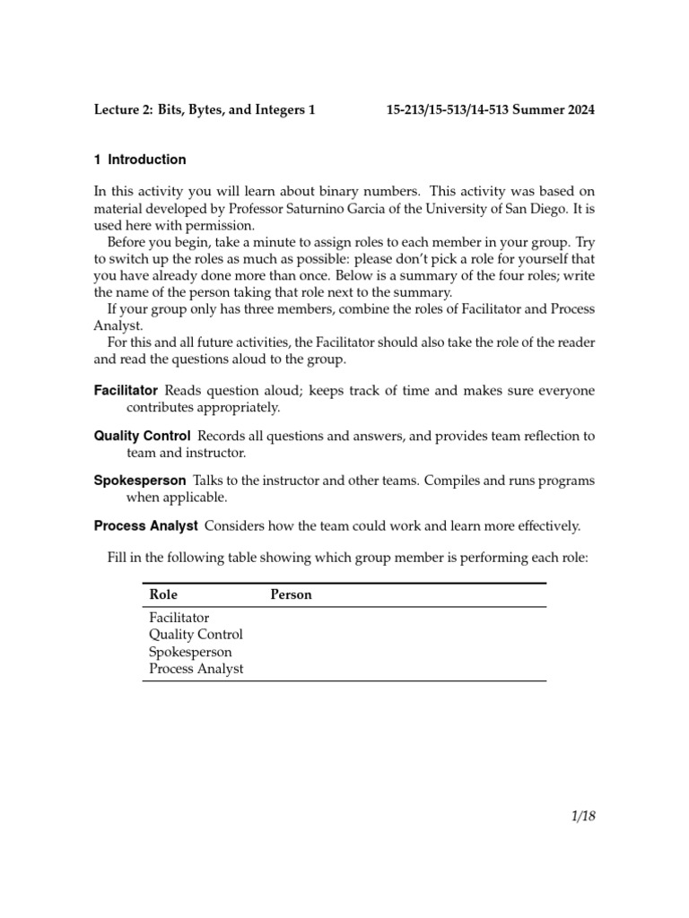 Bits And Bytes Pdf Numbers Integer Computer Science