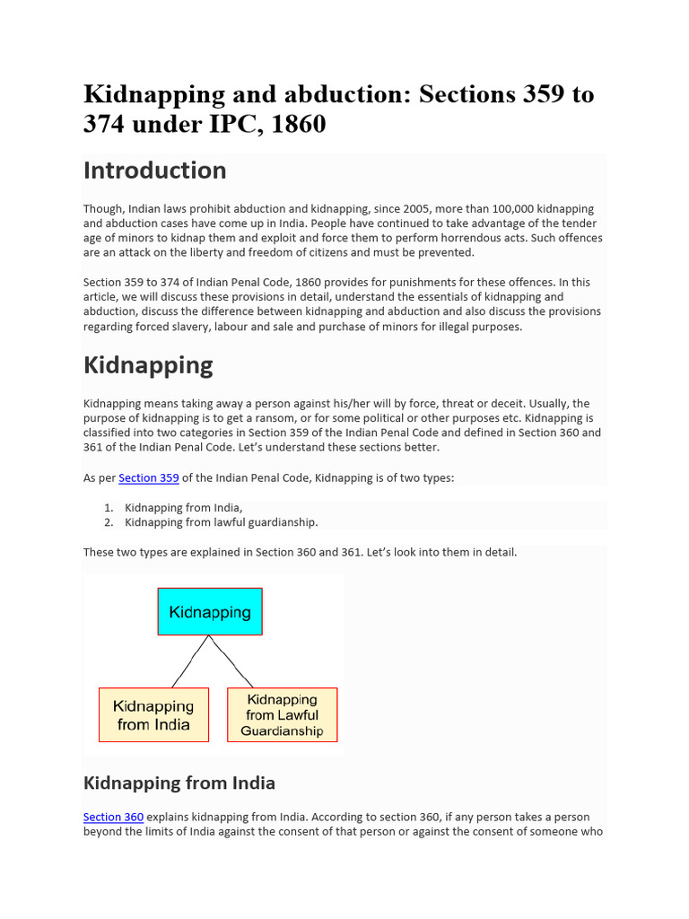 Kidnapping and Abduction | PDF | Kidnapping | Human Trafficking