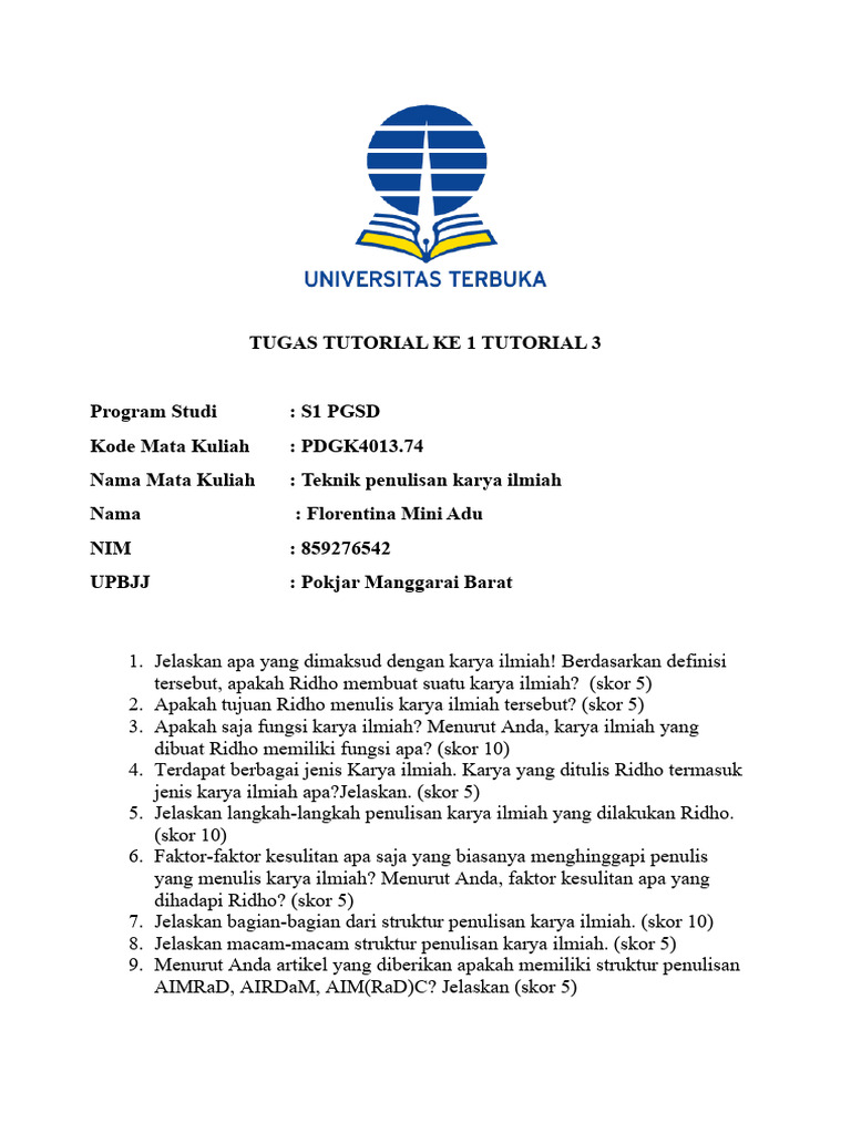 Tugas 1 Teknik Penulisan Karya Ilmiah | PDF | Komputer