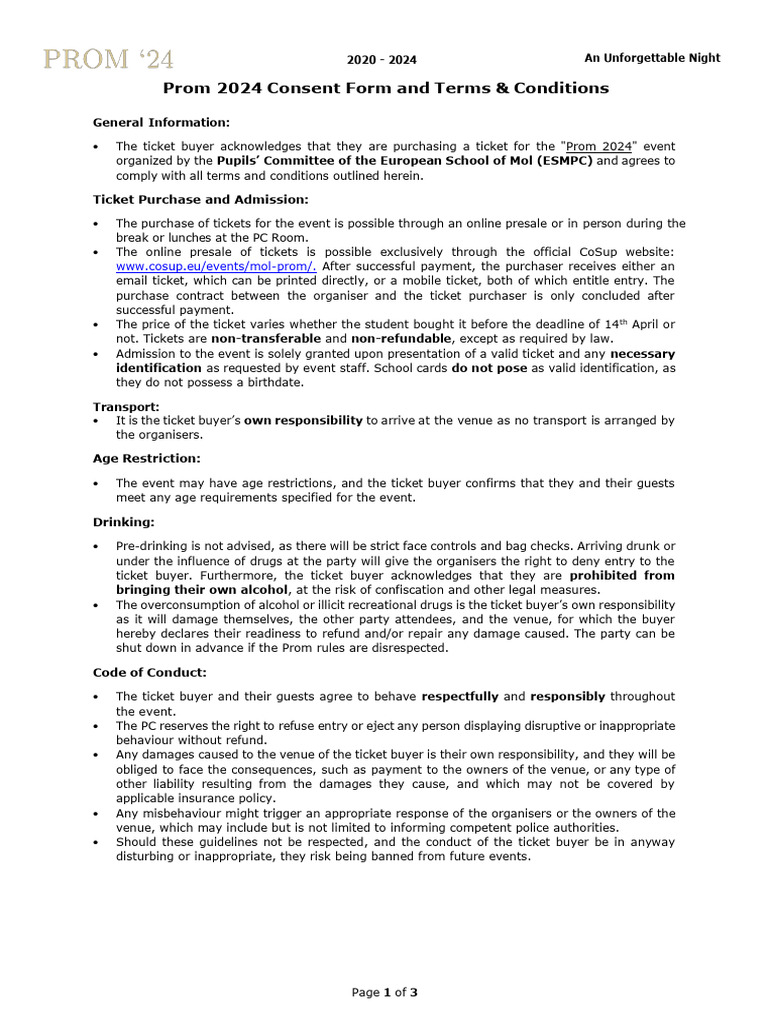 Prom 2024 Consent Form lrIV05T12m | Download Free PDF | Social Media ...