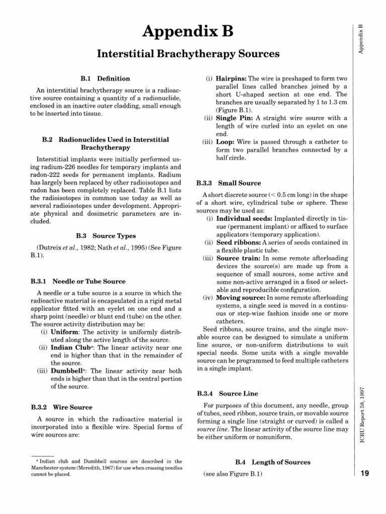 AppendixB - Interstitial Brachytherapy Sources | PDF | Electronvolt | Nuclear Chemistry