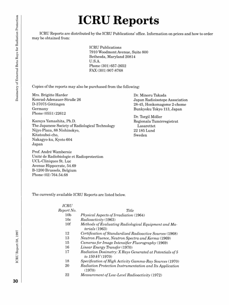 ICRU Reports | Download Free PDF | Ionizing Radiation | Dosimetry