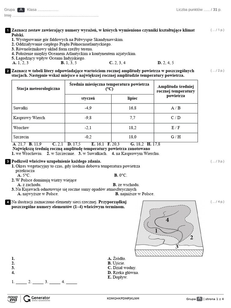 Test - Rozdział 1. Środowisko Przyrodnicze Polski cz.2 (T. 7-14) Test ...