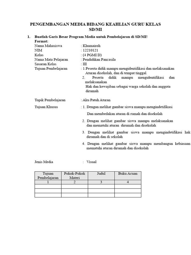 Format Khumairah Uas Visual | PDF