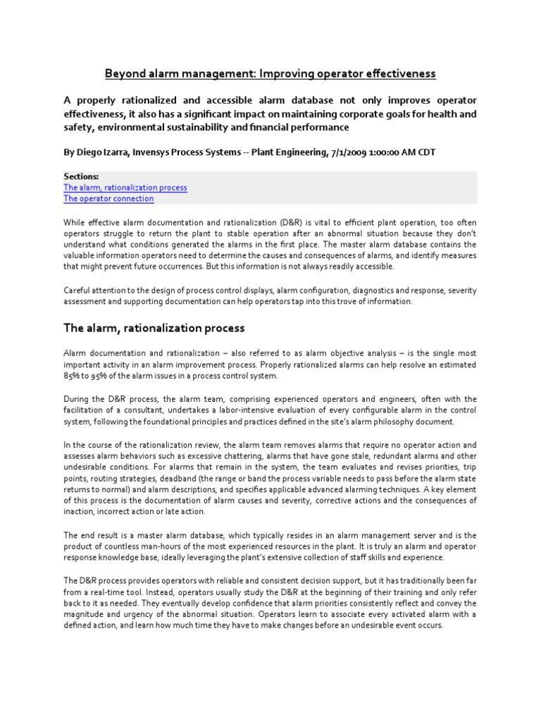 Beyond Alarm Management | PDF | Databases | Information