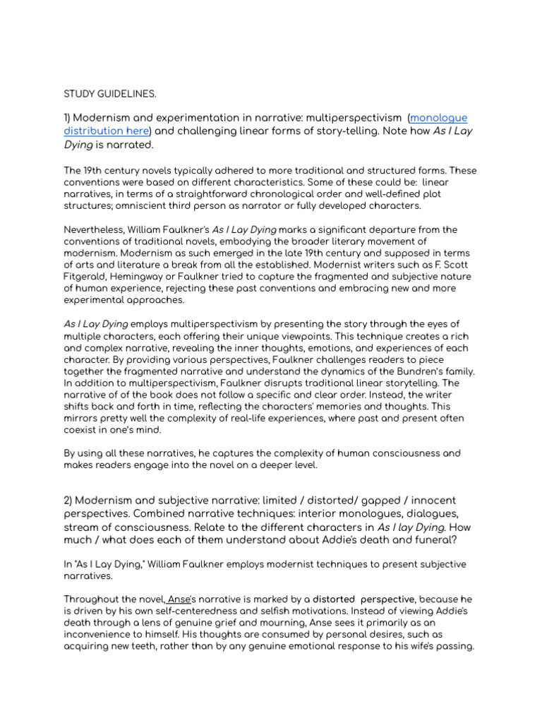 As I Lay Dying All The Info | PDF | Narration | Narrative