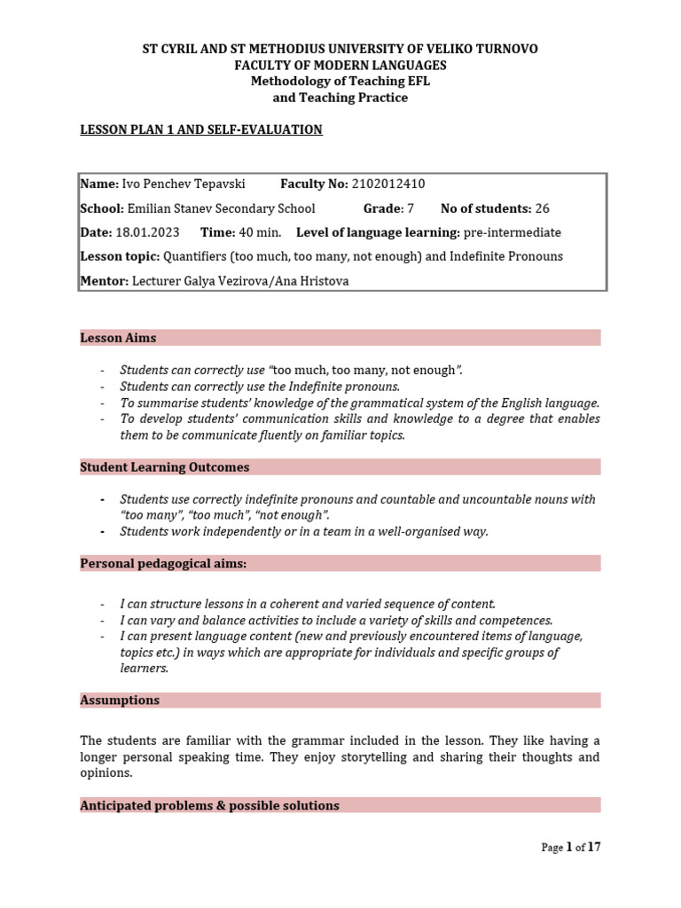 Lesson Plans | Download Free PDF | Methodology | Learning