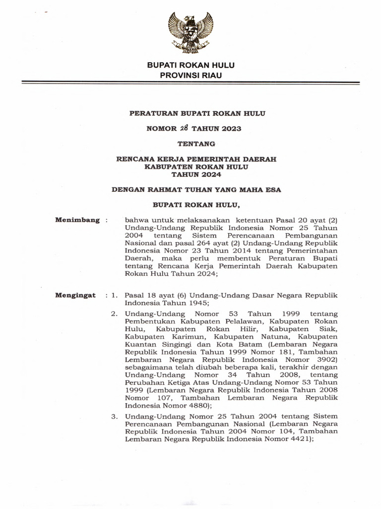Perbup Nomor 28 Tahun 2023 | PDF