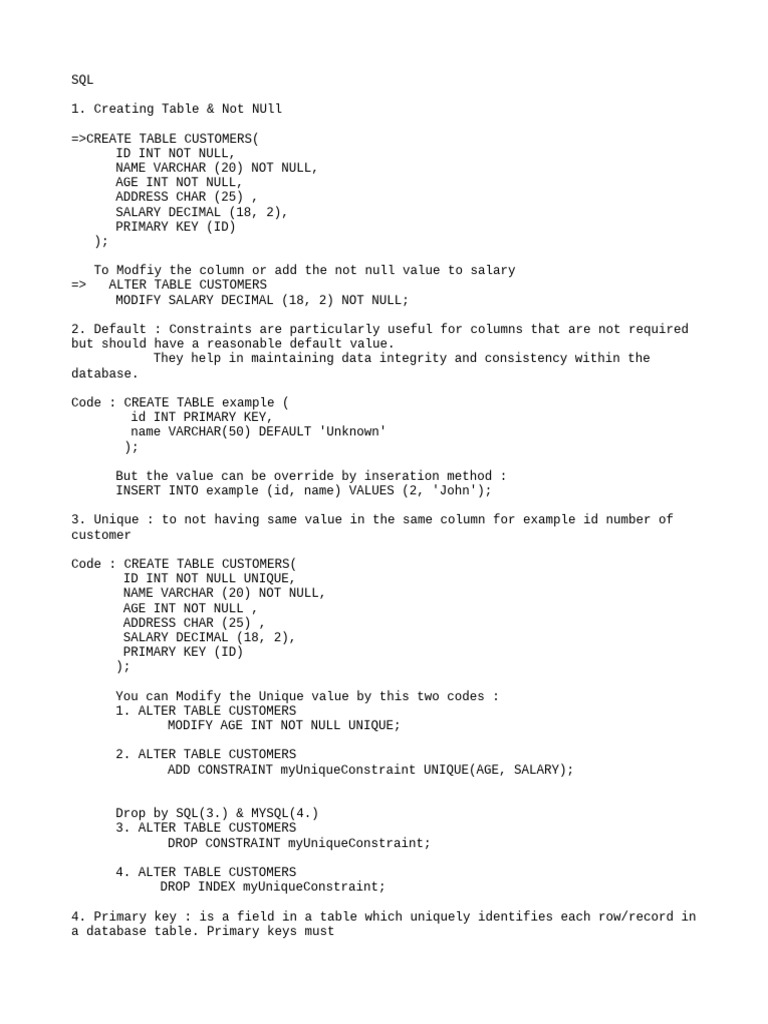SQL | Download Free PDF | Database Index | Table (Database)