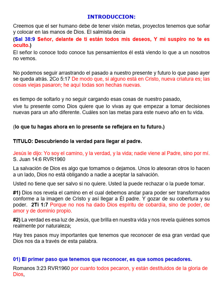 Descubriendo La Verdad para Llegar Al Padre | PDF | Pecado | Verdad