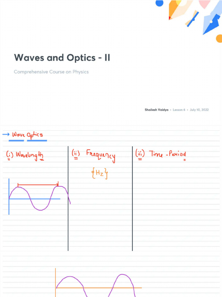 Waves and Optics II With Anno | PDF