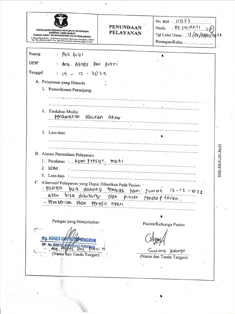 Akp 1.3 Penundaan Pelayanan | PDF