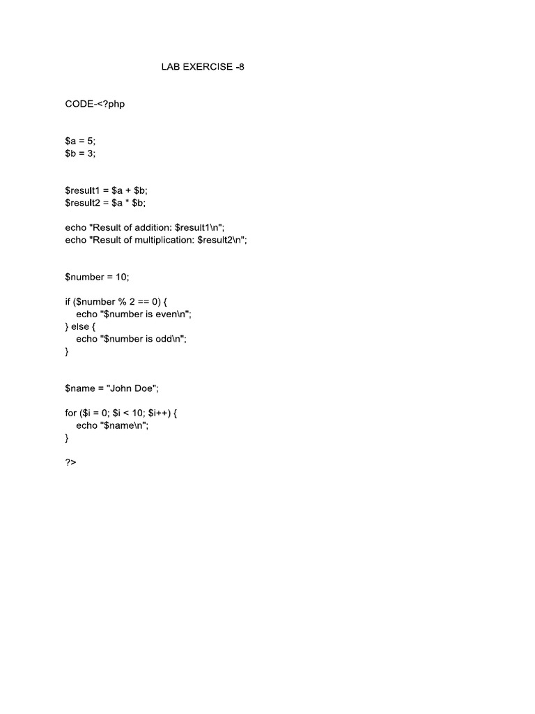 Lab Exercise 8 | PDF