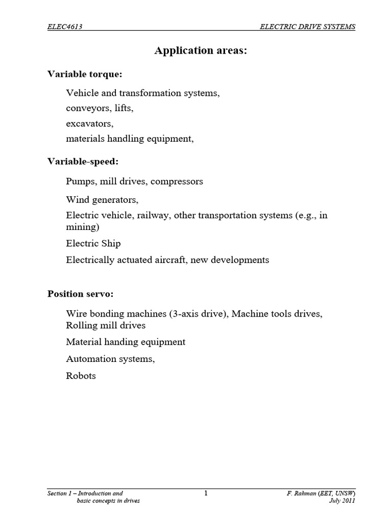 Section 1 - Intro Basic Concepts in Drives | PDF | Electric Motor | Torque