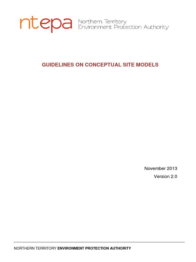 Guidelines for Conceptual Site Models | PDF | Groundwater | Risk