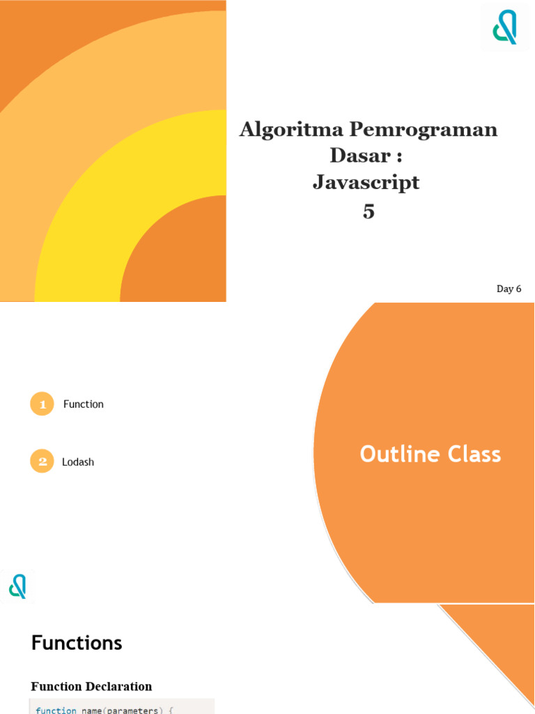 1644992703649-Day 6 - Algoritma Pemrograman Dasar Javascript 5 | PDF | Java Script | Parameter ...