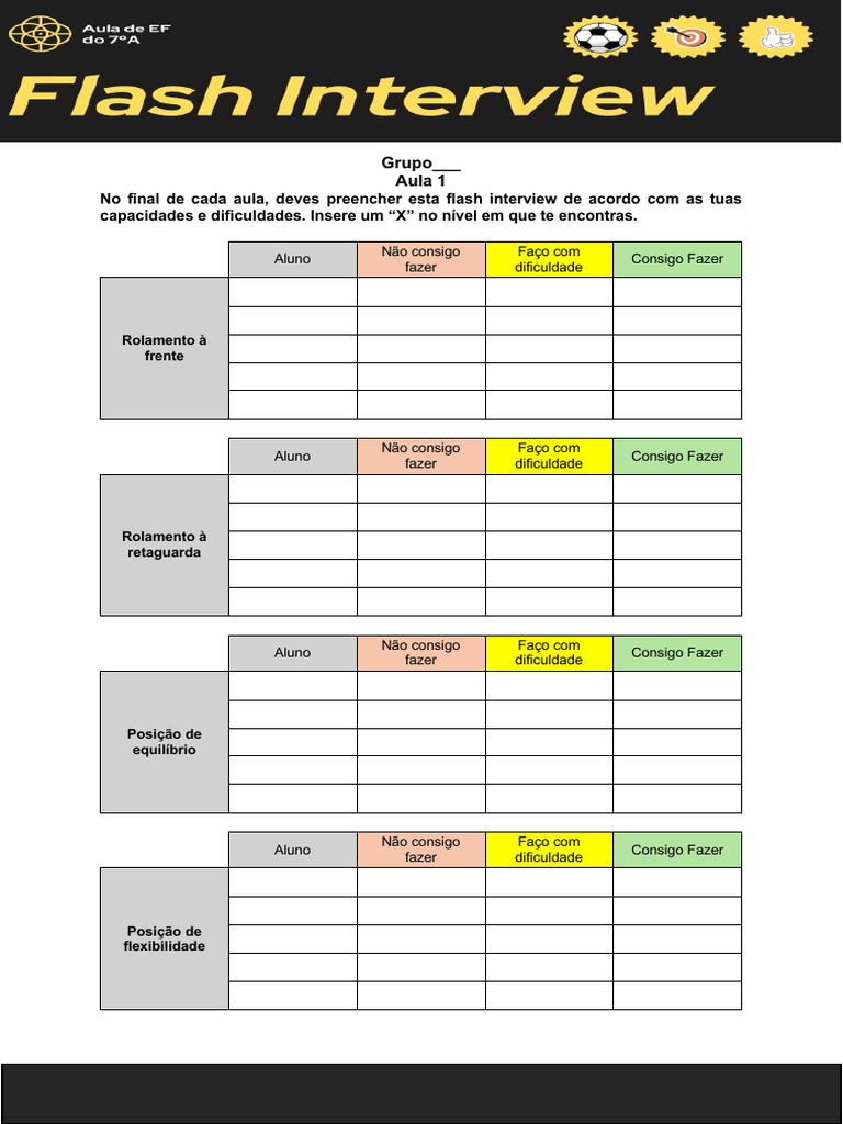 Flash Interview Ginástica | PDF