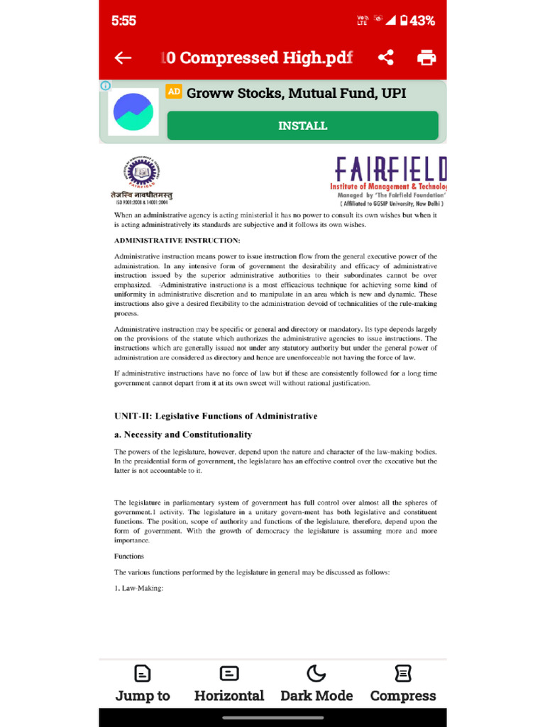 Legislative Power of The Administration | PDF