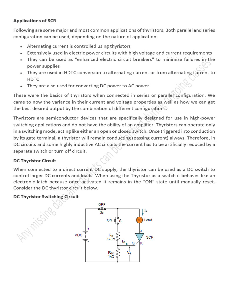 SCR Applications V | Download Free PDF | Direct Current | Switch