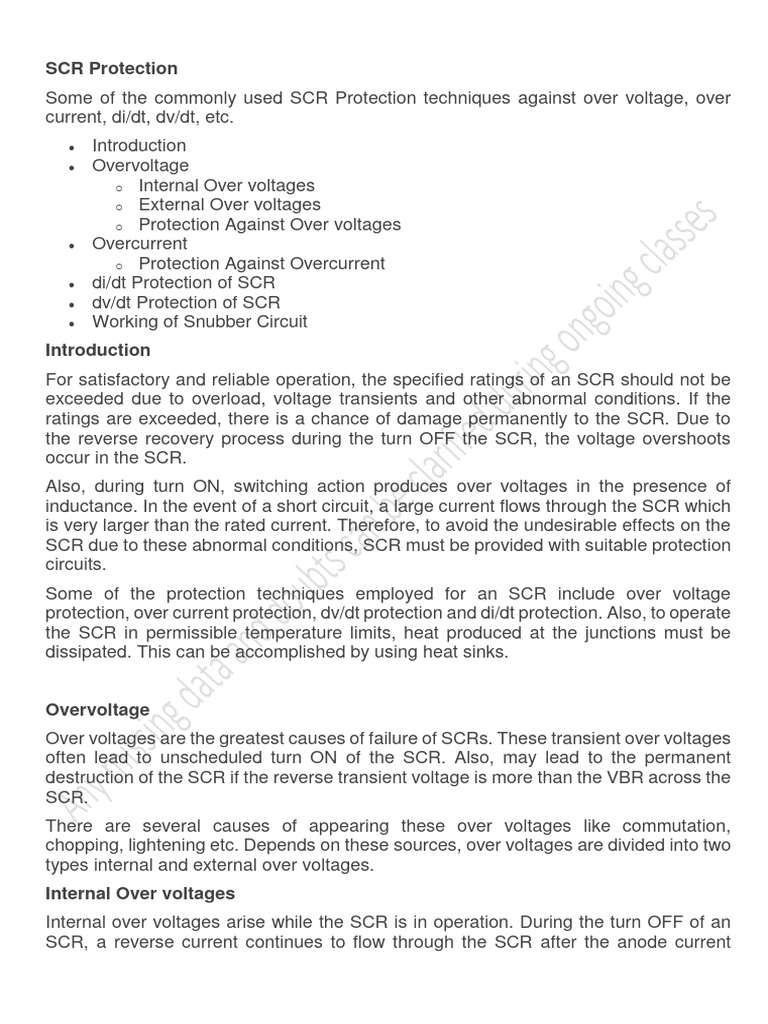 SCR Protection, Series and Parallel Operations III | PDF | Fuse ...
