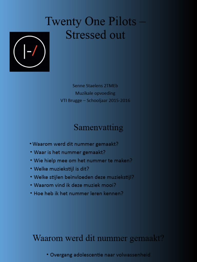 Twenty One Pilots - Stressed Out | PDF
