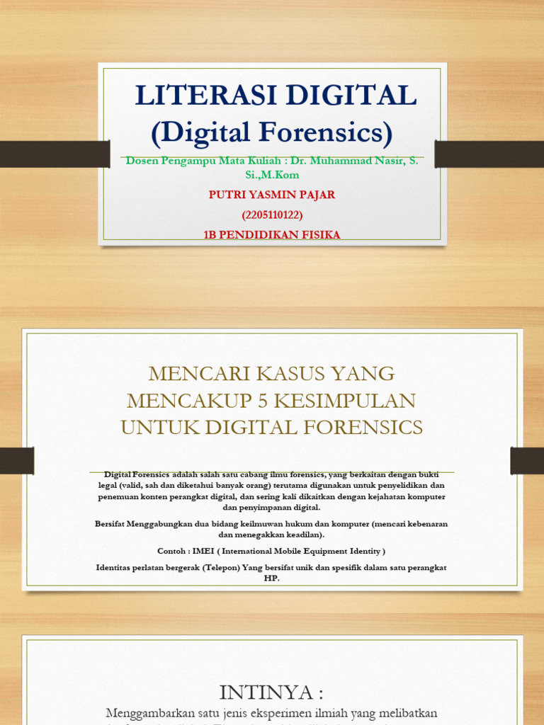 LITERASI DIGITAL 3 Contoh Digital Forensics | PDF