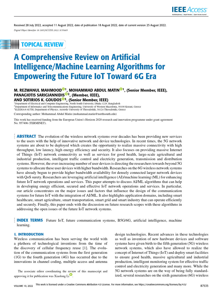 A Comprehensive Review On Artificial Intelligence Machine Learning Algorithms For Empowering The ...