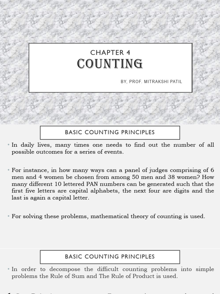 DSGTChap 4 Counting | PDF | Mathematics | Mathematical Concepts