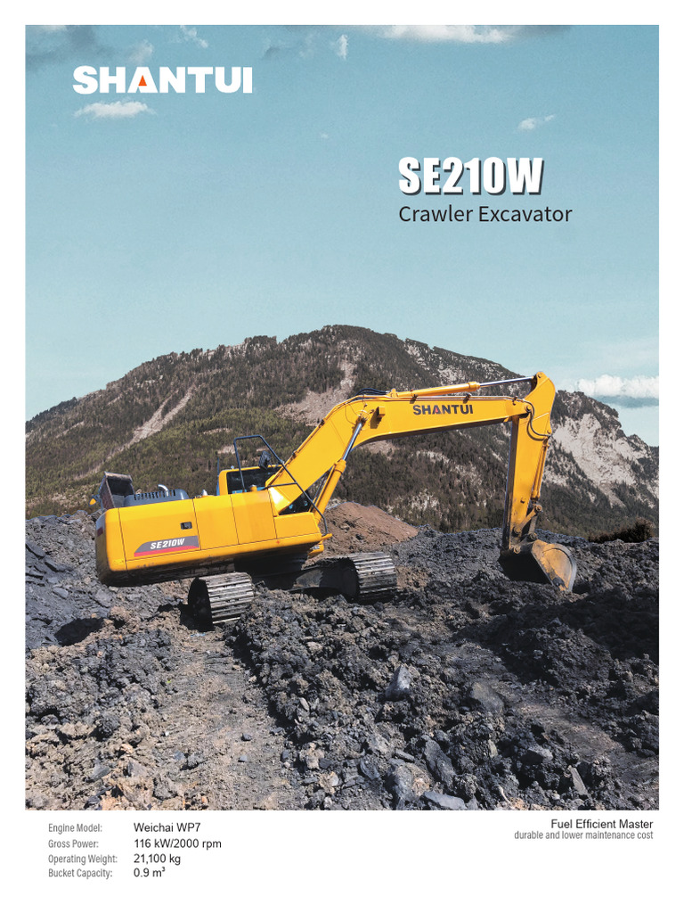 Brosur Shantui SE210W Excavator | PDF | Engines | Length