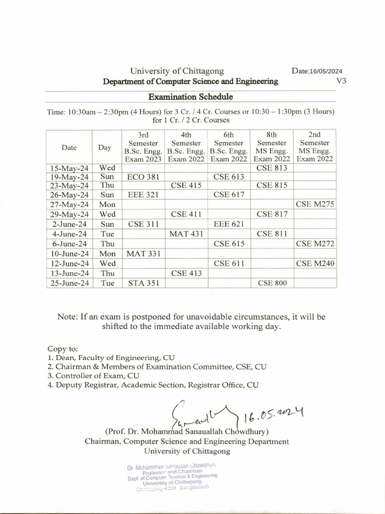 Examination Routine V3 | PDF