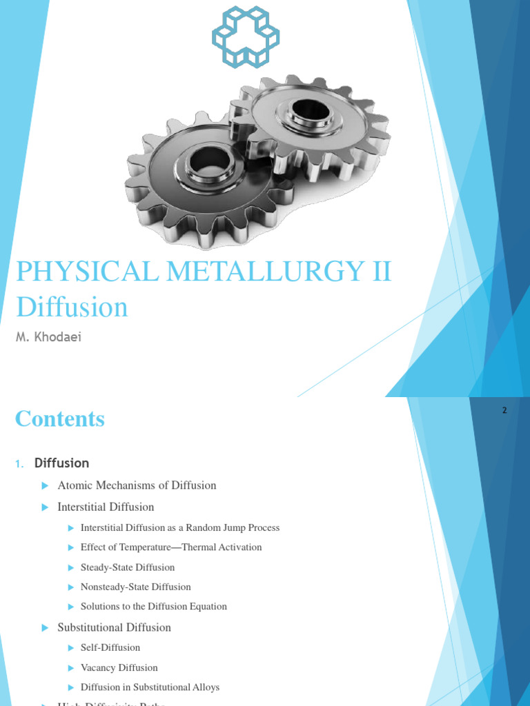 Physical Metallurgy II - 02 Diffusion | PDF | Diffusion | Scientific Phenomena