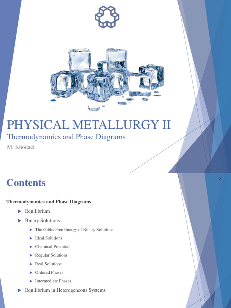 Physical Metallurgy II - 01 Thermodynamics and Phase Diagrams | PDF ...