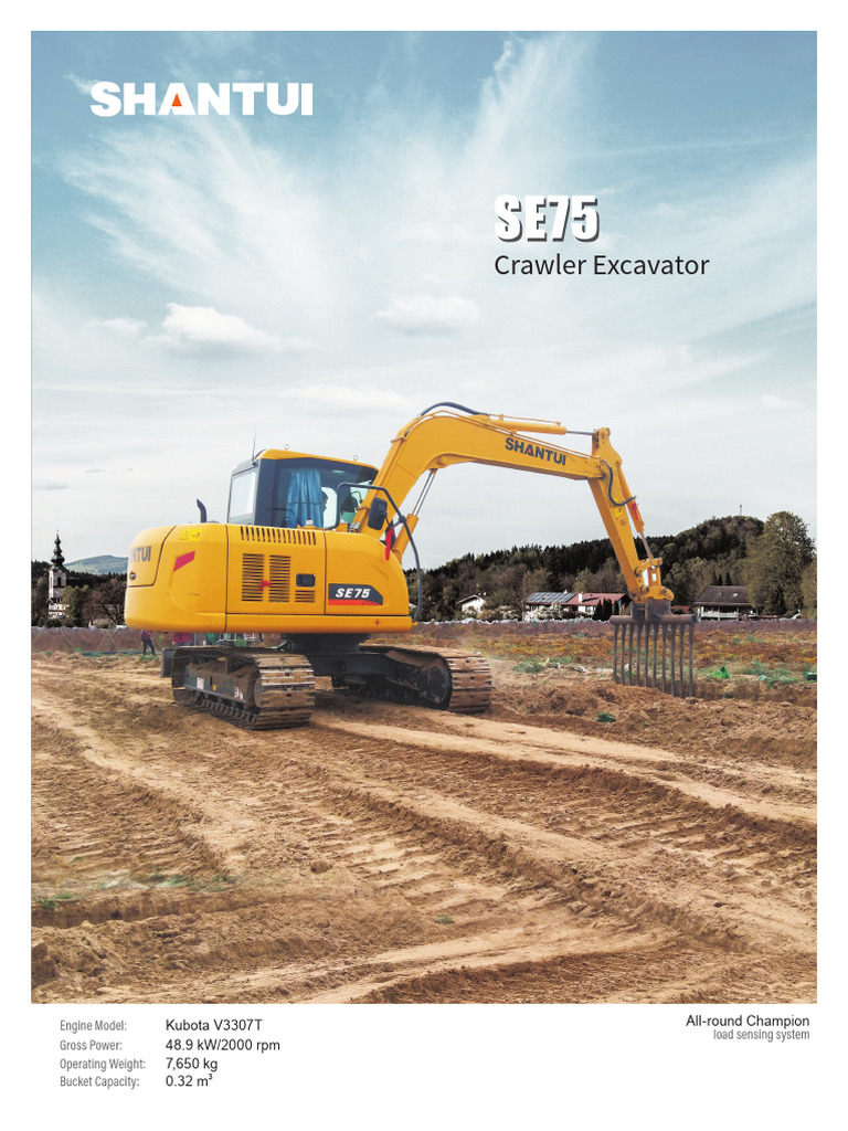 Brosur Shantui SE75 Excavator | PDF | Vehicles | Engines