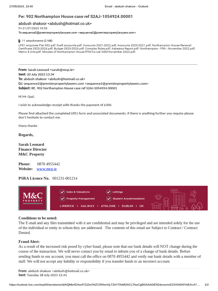 LPE1 Form Submission for 902 Northampton House | PDF | Finance & Money ...