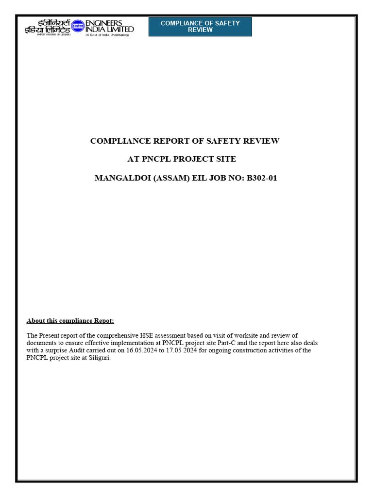 COMPLIANCE REPORT OF SAFETY REVIEWS PNCPL Part-C | PDF | Safety