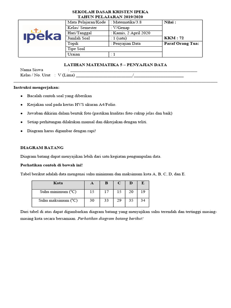 Latihan Matematika Analisa Data 5-1 | PDF