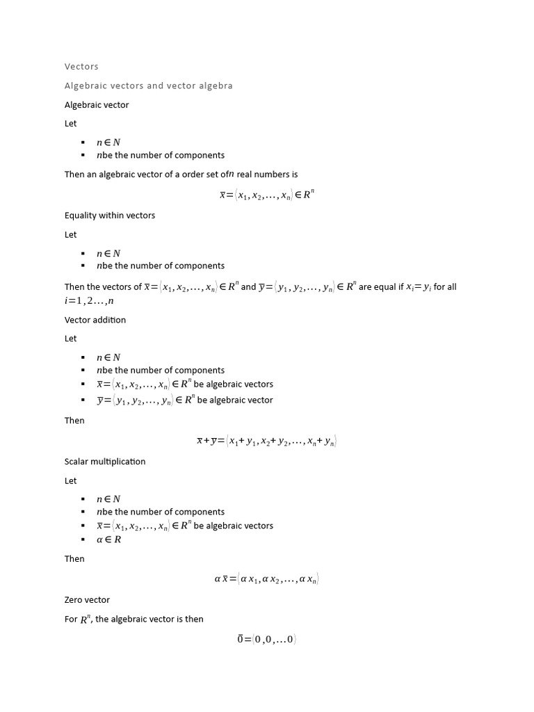 Vectors | PDF | Vector Space | Euclidean Vector