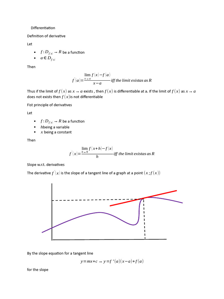 Differentiation | PDF | Derivative | Function (Mathematics)