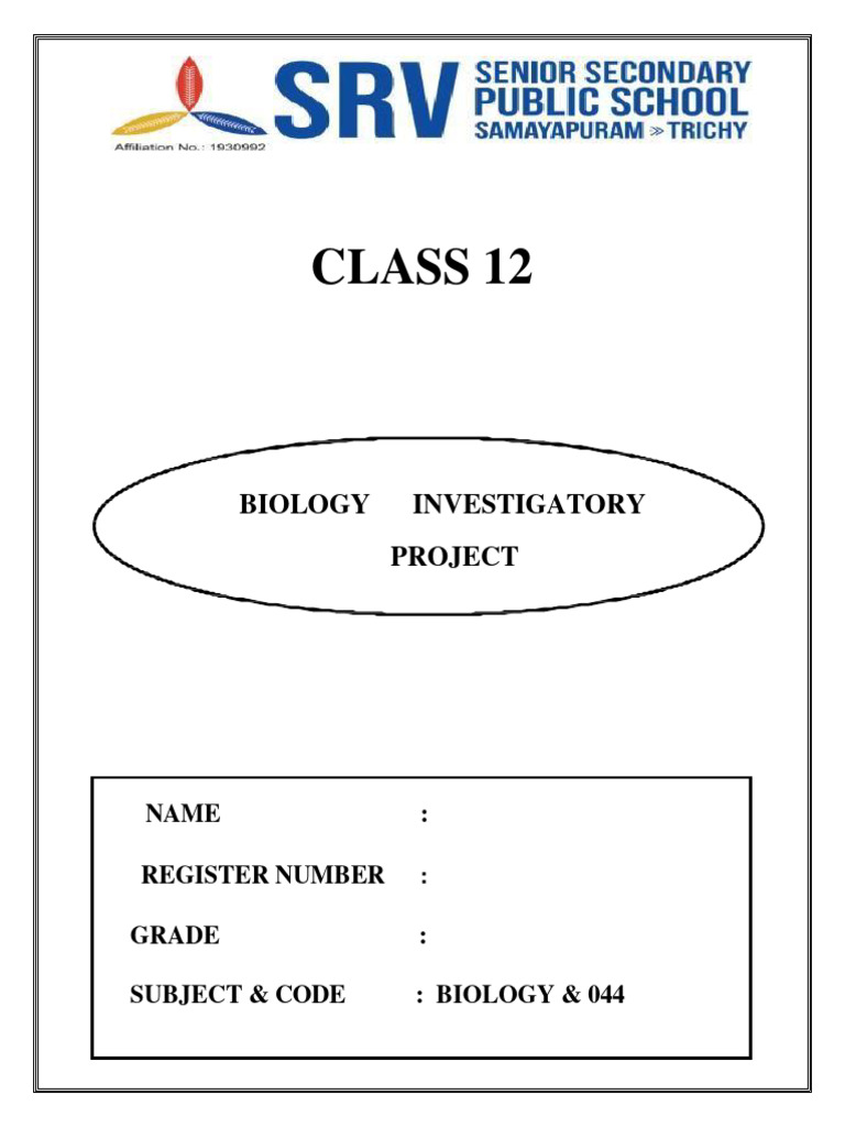 Class 12 Biology Project | PDF | Business