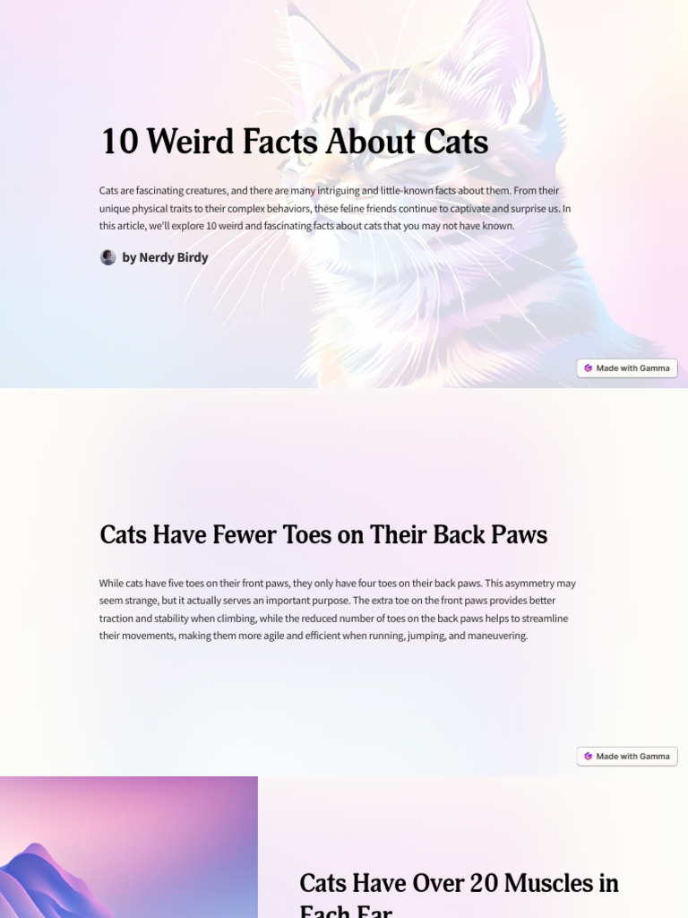 10 Weird Facts About Cats | PDF | Cats | Eye